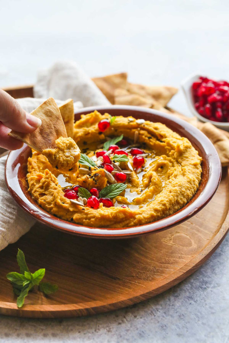 Roasted Sweet Potato Hummus - Nourish Plate