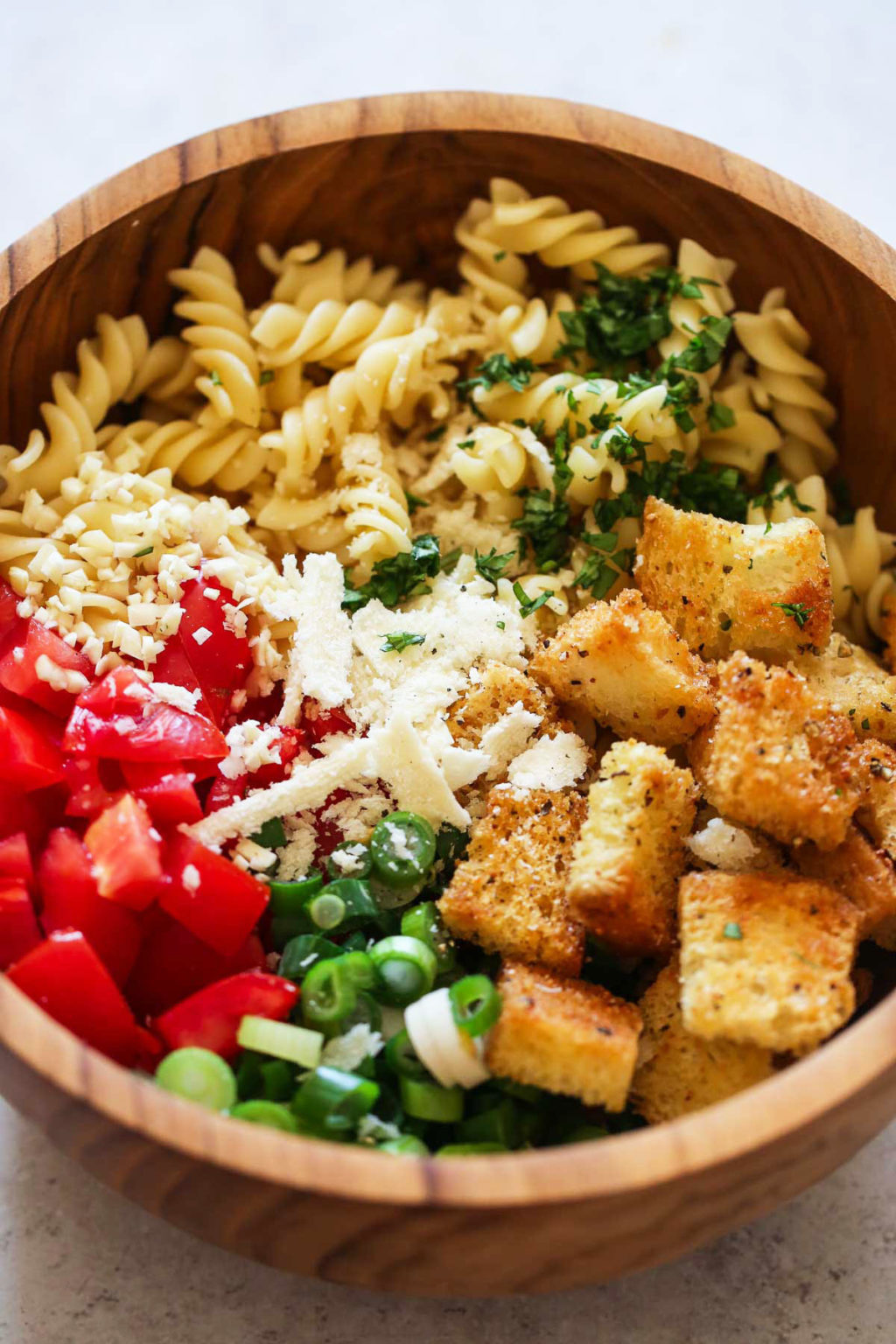 Easy Bruschetta Pasta Salad Recipe - Nourish Plate
