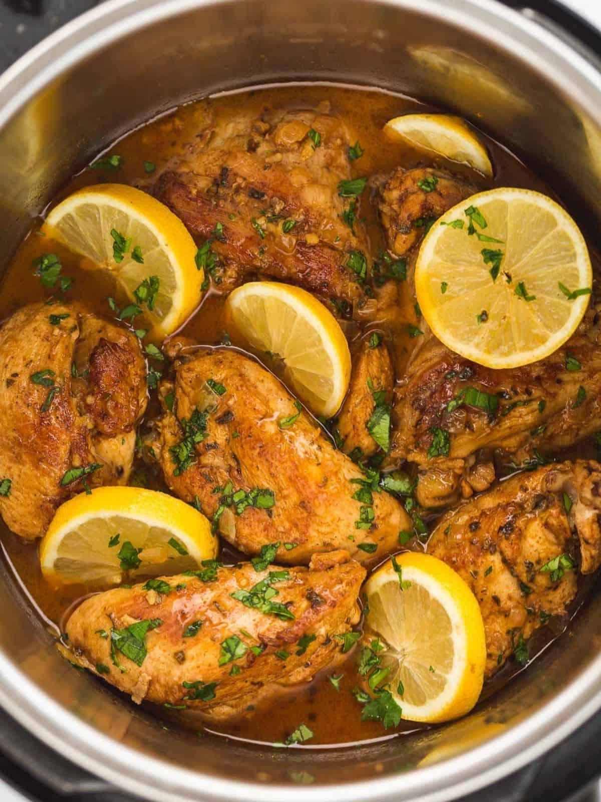 Instant Pot Lemon Garlic Chicken Recipe - Nourish Plate