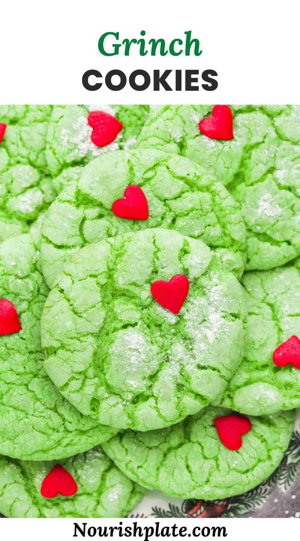 The Grinch Cookies (Cake Mix Recipe) - Nourish Plate