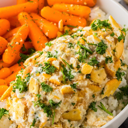 Slow Cooker Ritz Chicken - Nourish Plate